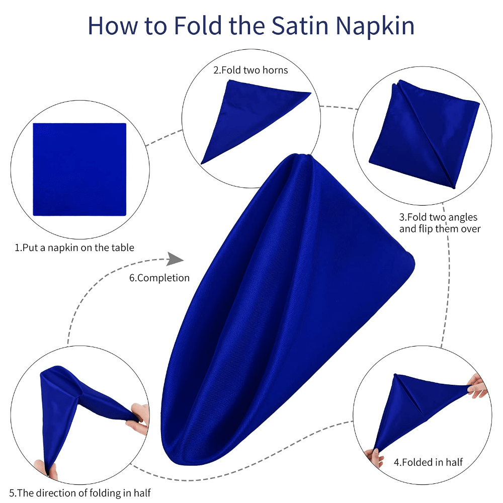 16 Pack Square Satin Napkin Bright Silk Table Napkin Soft Smooth Fabric ...