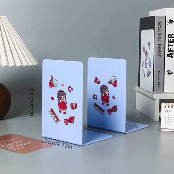 2pcs L-Shaped Bookends Large-Sized Bookend Book End Holder Students Desktop Organizer Telescopic ...