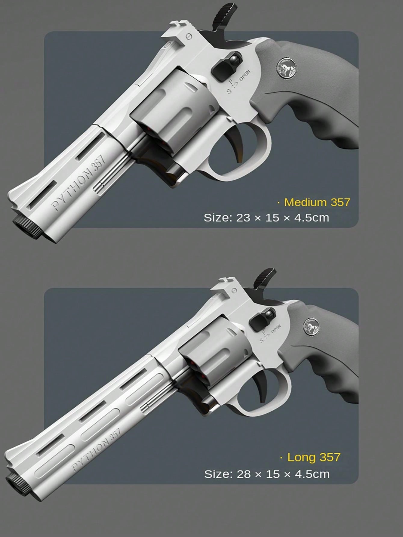 Magnum Revolver Toy Gun, Soft Bullet Ejecting And Rechambering With Zp ...