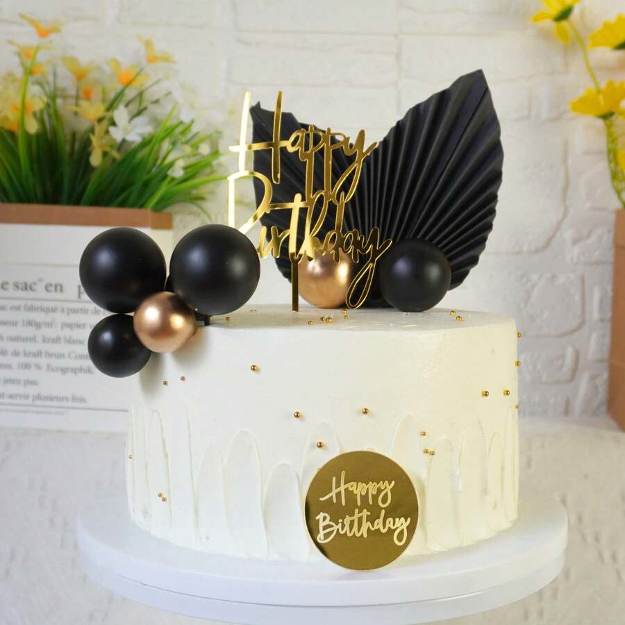 25 PCS Birthday Cake Topper Set, Acrylic Happy Birthday Cake Toppers ...