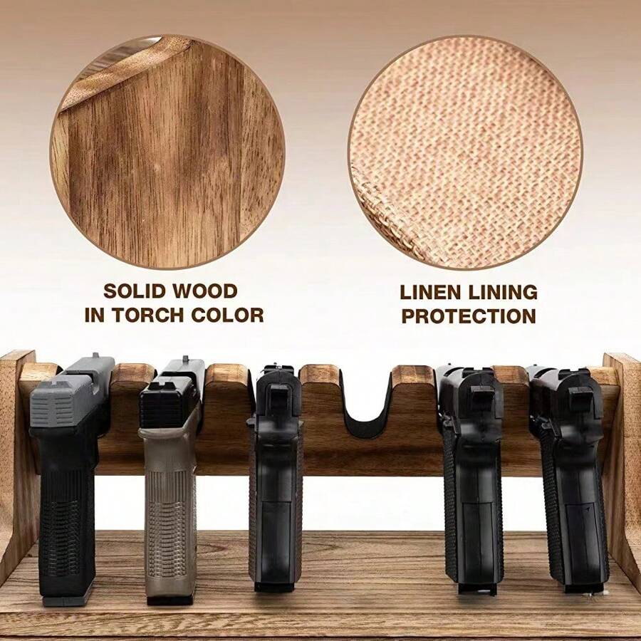 Solid Wood Toy Pistol Display Stand With Drawer, Multiple Compartment ...