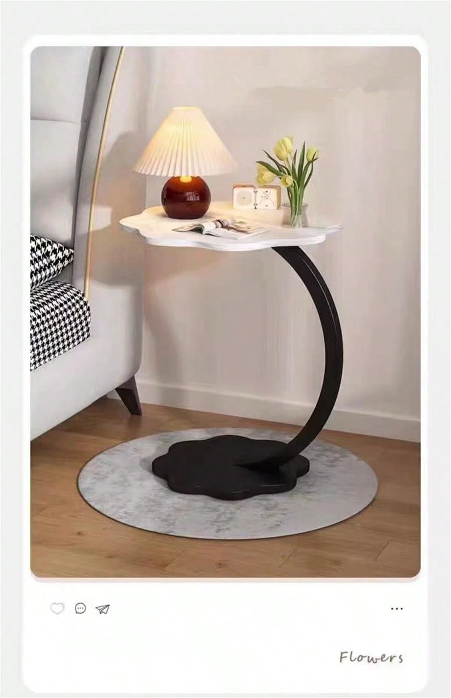 Mobile Sofa End Table With Storage Cabinet, Small Coffee Table Side ...
