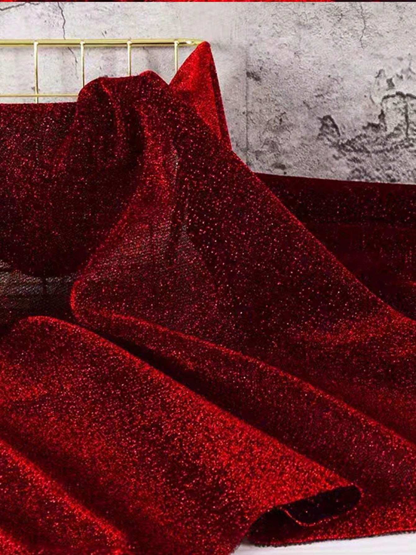 1pc Gradient Two-Color Mesh Fabric, Laser Texture See-Through Fabric ...