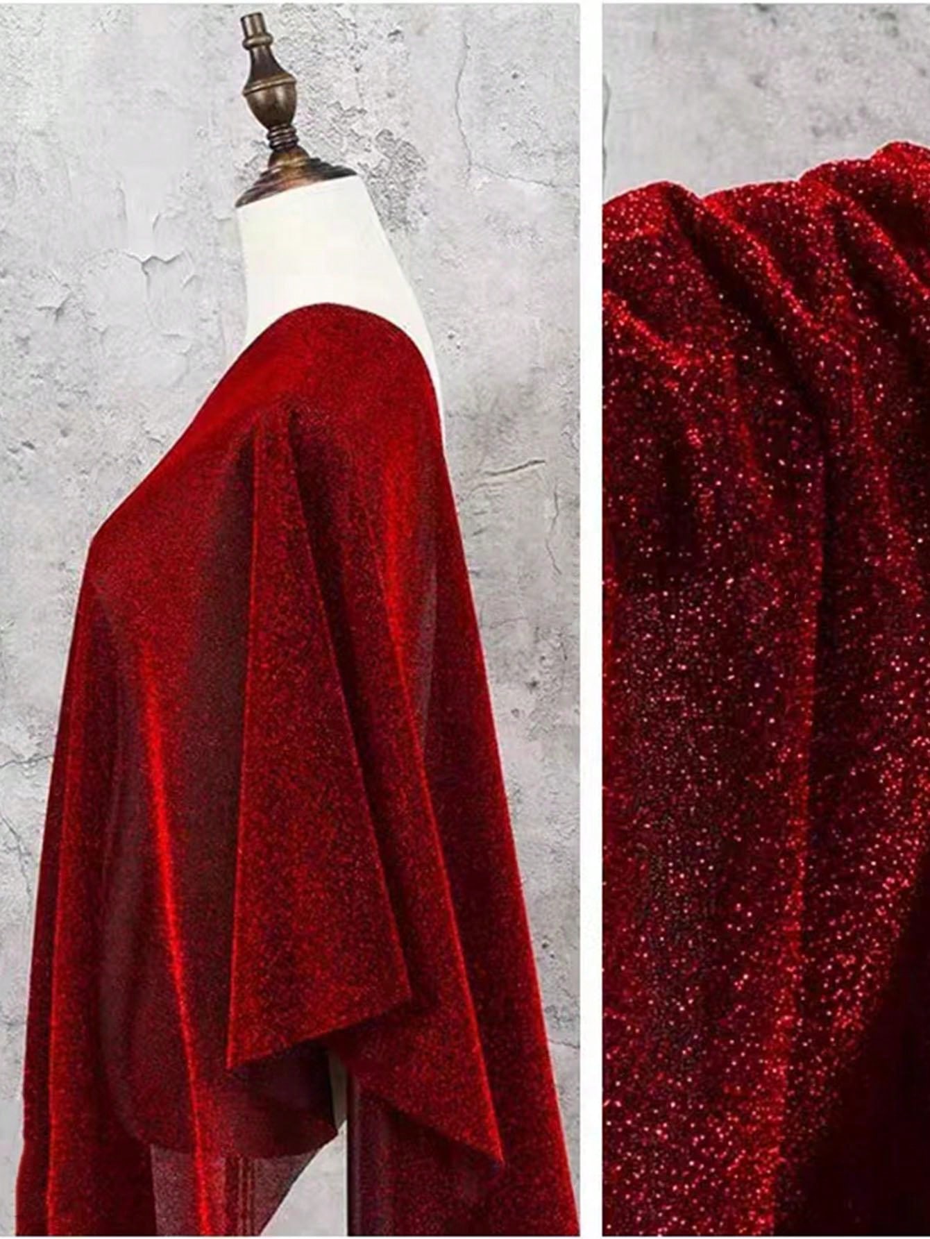 1pc Gradient Two-Color Mesh Fabric, Laser Texture See-Through Fabric ...