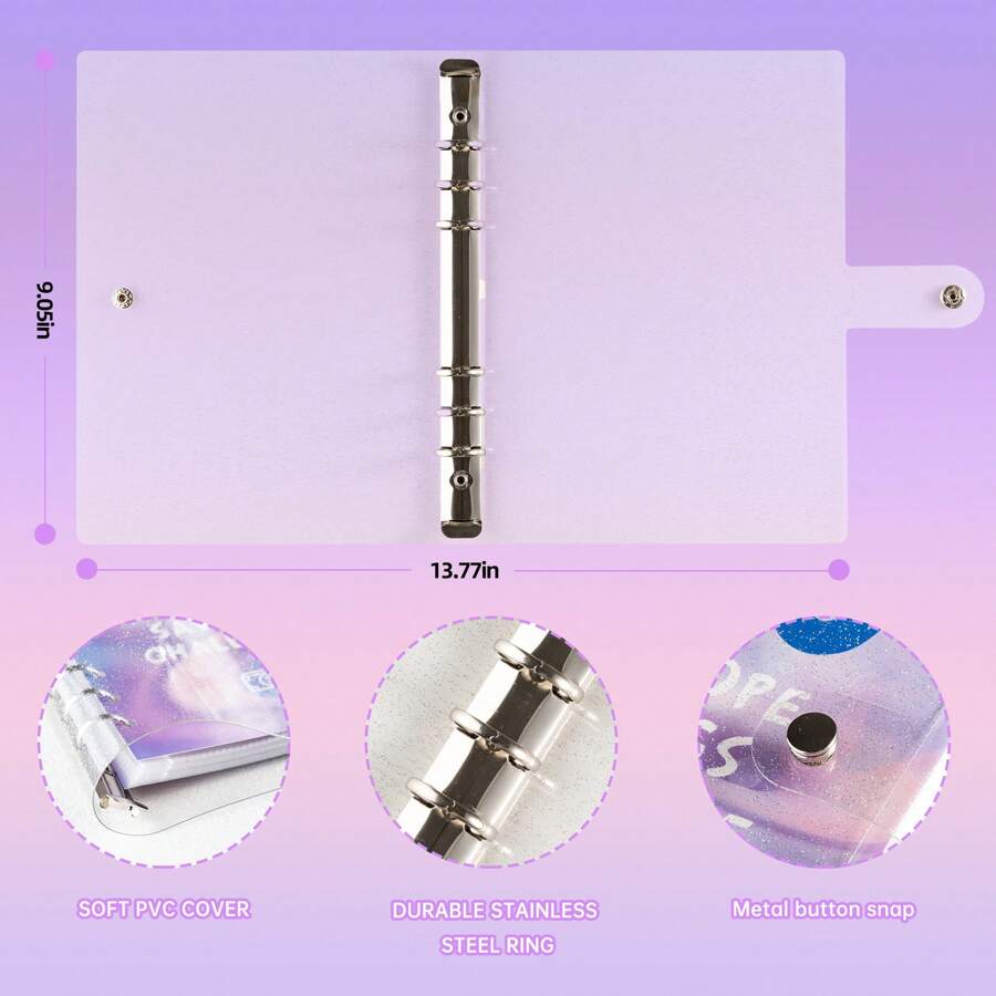 1 Set A5 PVC 100-Day Money Saving Challenge Loose-Leaf Folder With ...