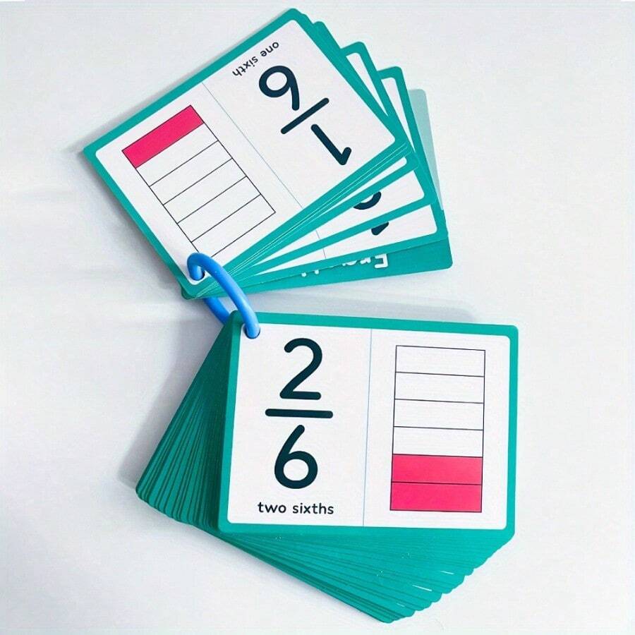 35 PCS 1-12 Fraction Number Flash Cards Math Flash Cards For Kids ...