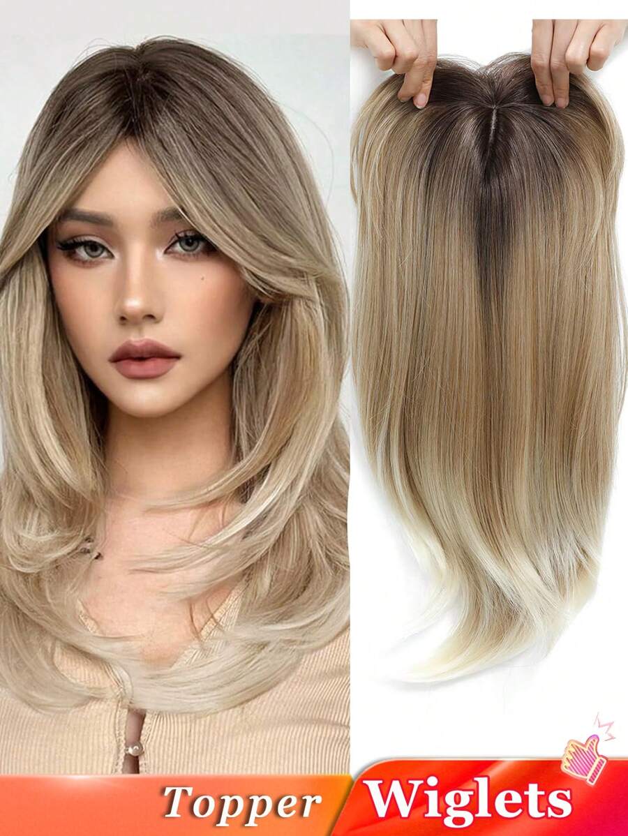 Long Wavy 18inch Hair Topper Big Base Cover Thinning Hair Clip In Hair ...