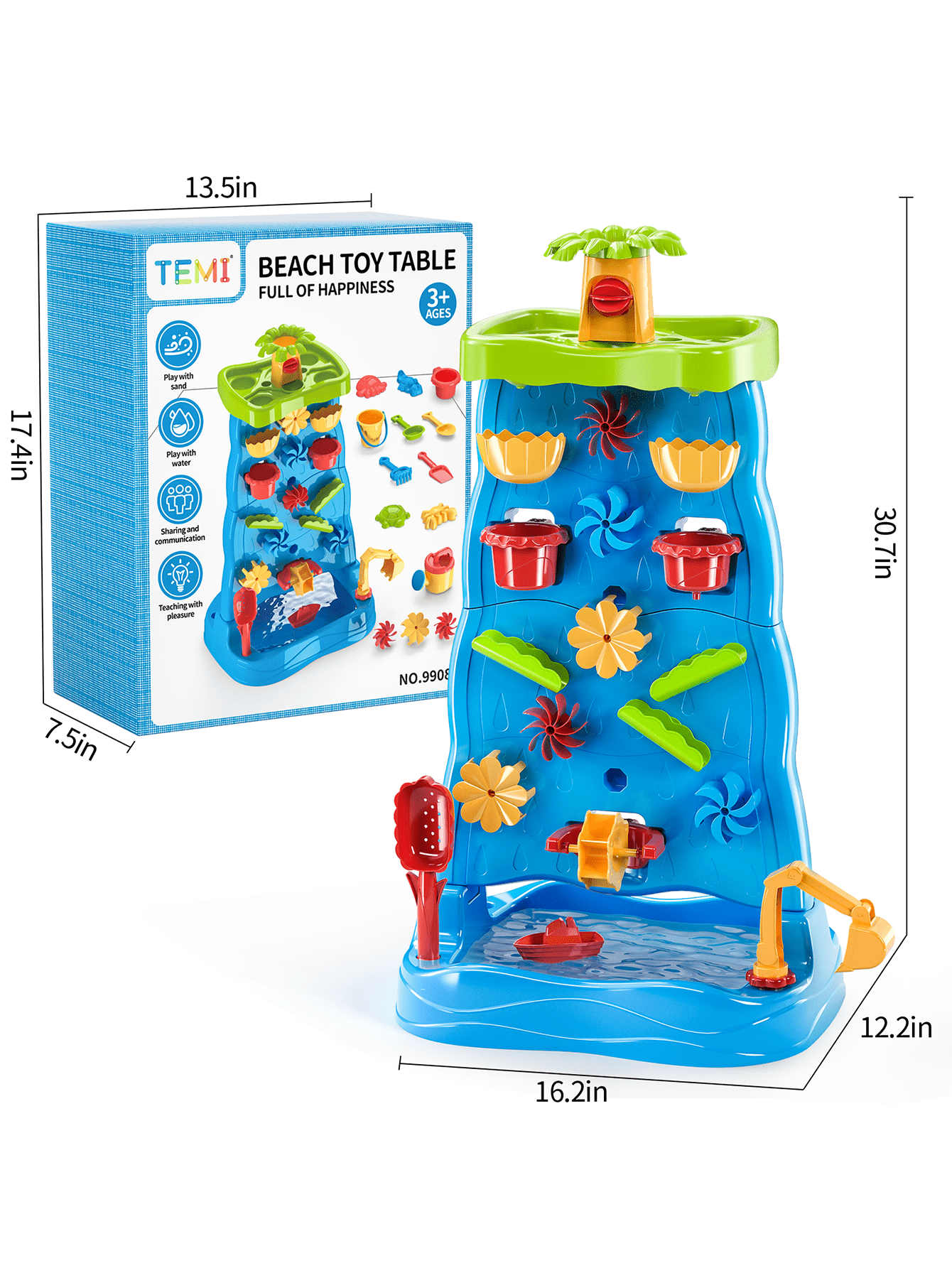 32 Outdoor Red Blue Yellow Water Toys Set, Children's Water Table ...