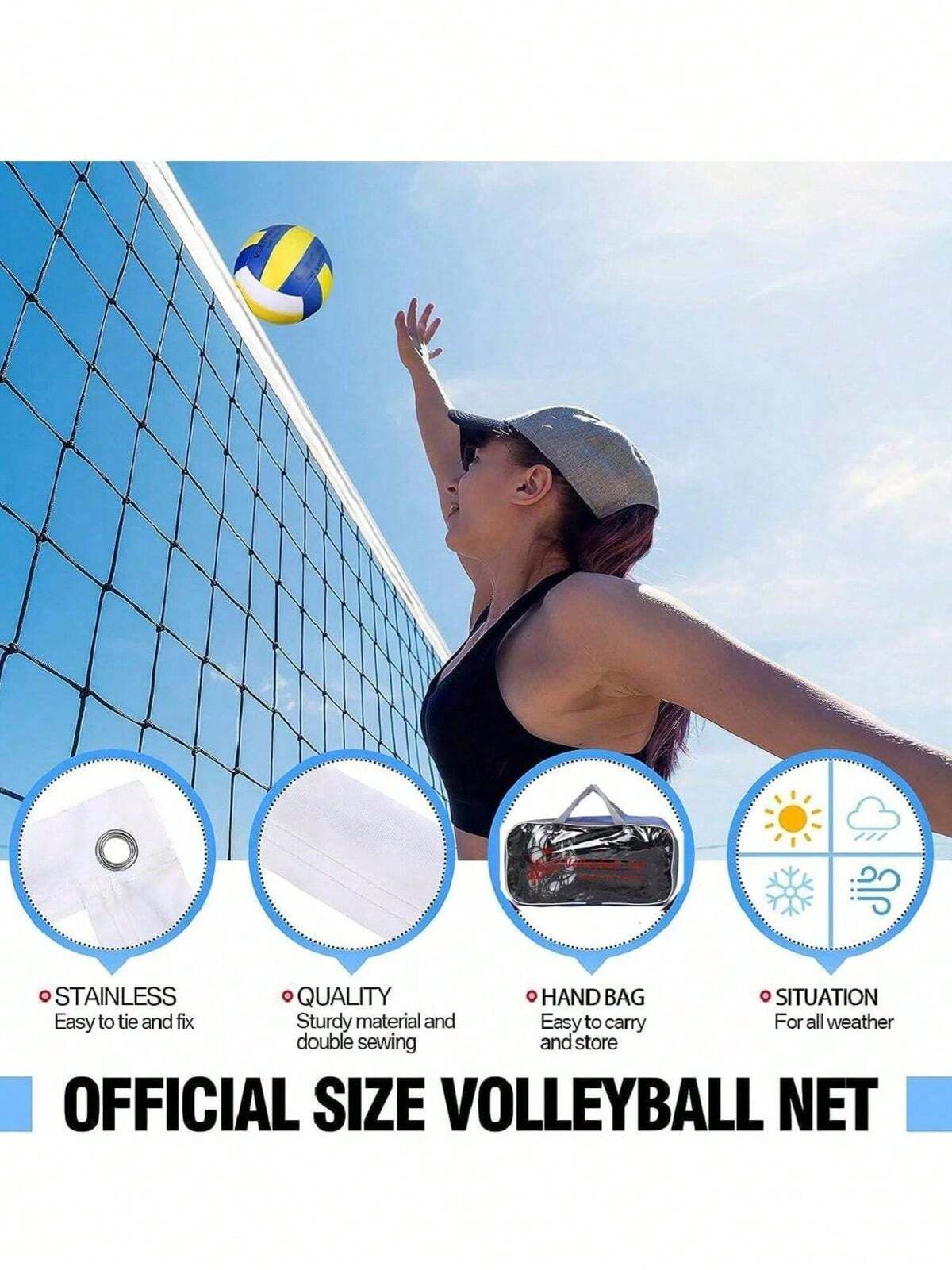 2024 Newest One Piece Volleyball Net Foldable Volleyball Net Official ...