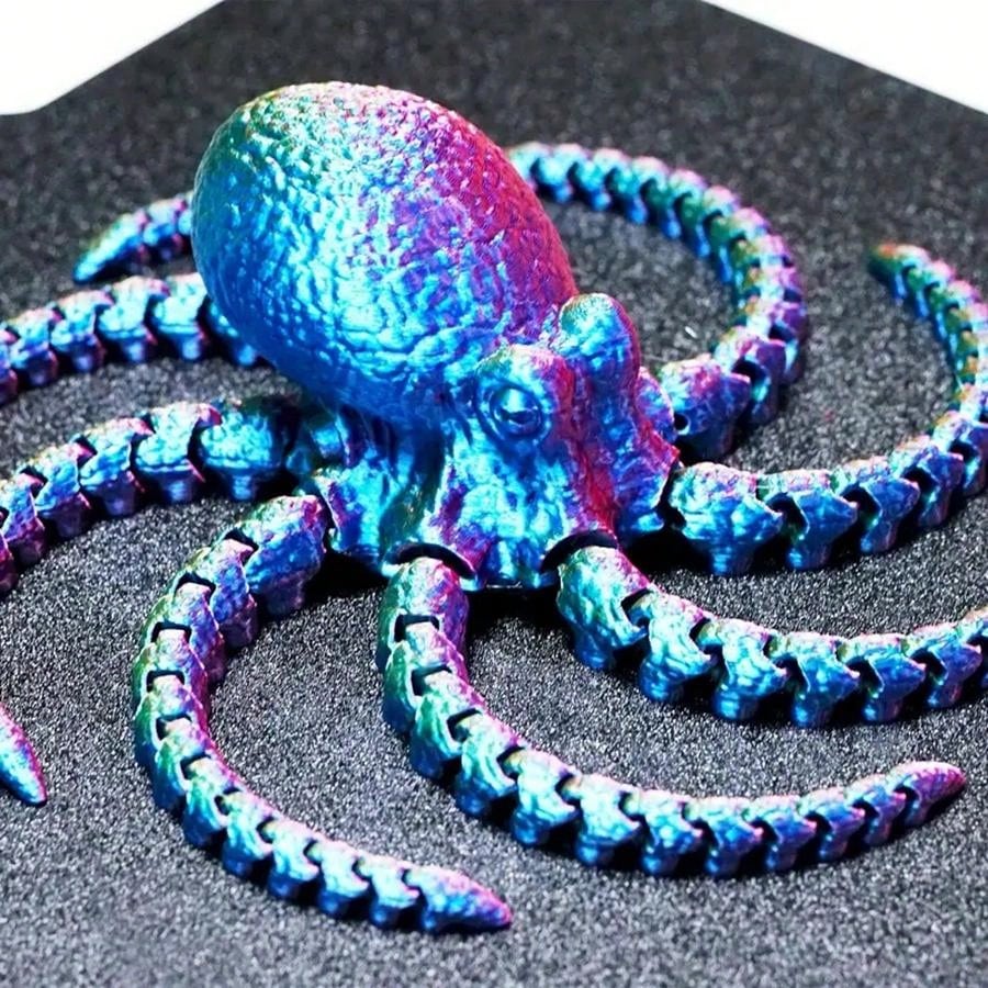 3d Printed Octopus Octopus Ornament 3d Printed Articulated Octopus Fish ...