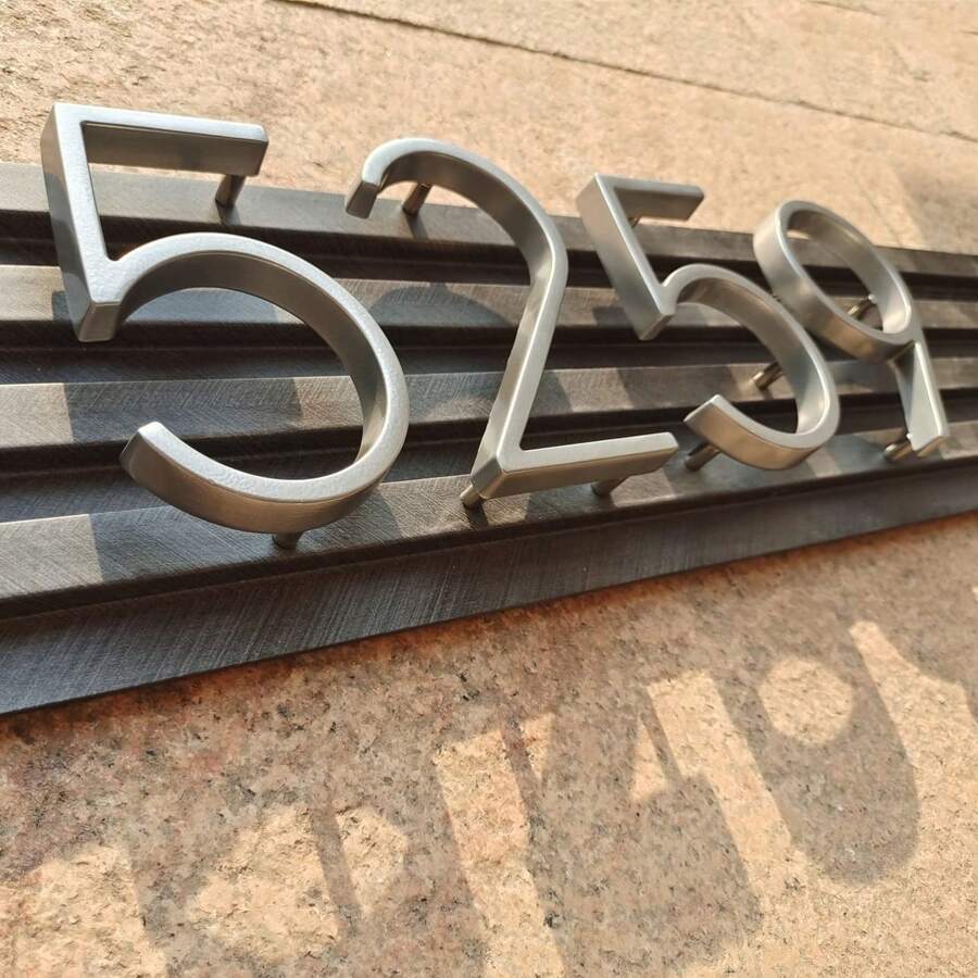 5" Floating House Number, Zinc Alloy Metal Modern House Numbers, Coated ...