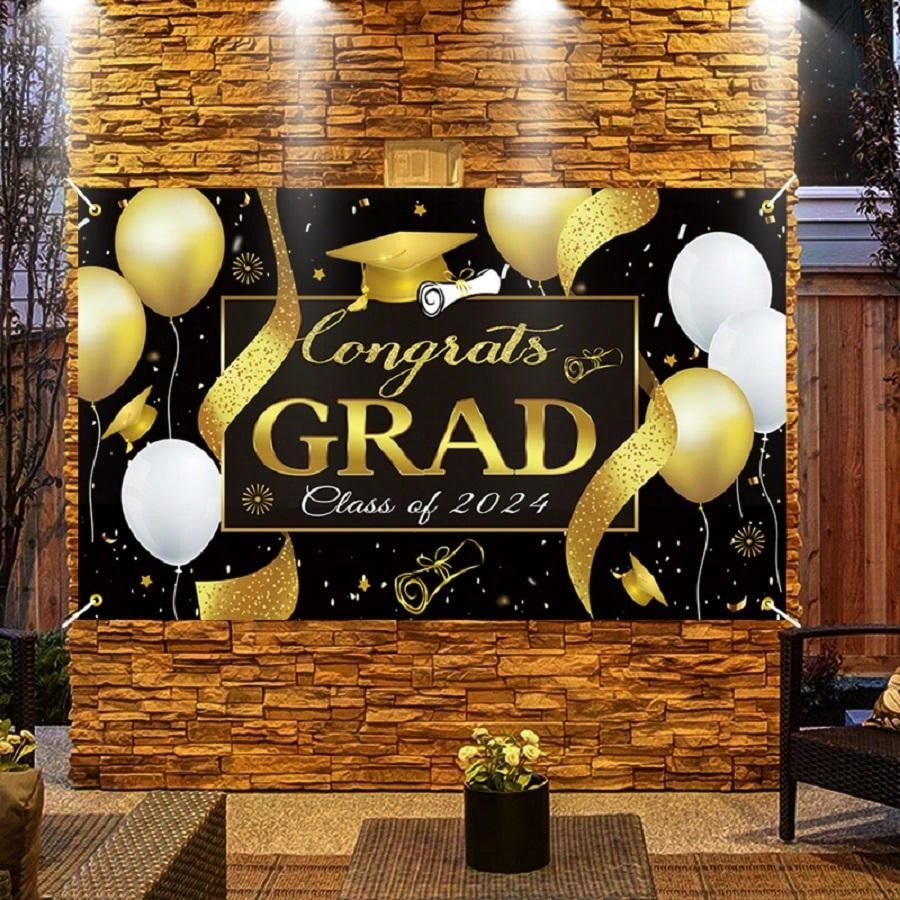 1 Peça De Banner De Fundo De Festa De Formatura, Congrats Grad ...