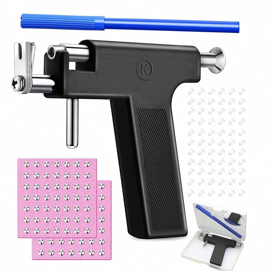 98pcs Professional Ear Piercing Gun Set - Includes Steel Ear Studs ...