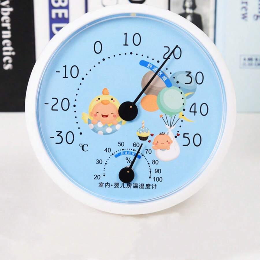 SHOULI 1pc Cute Blue High Precision Thermometer Hygrometer Indoor Wall ...