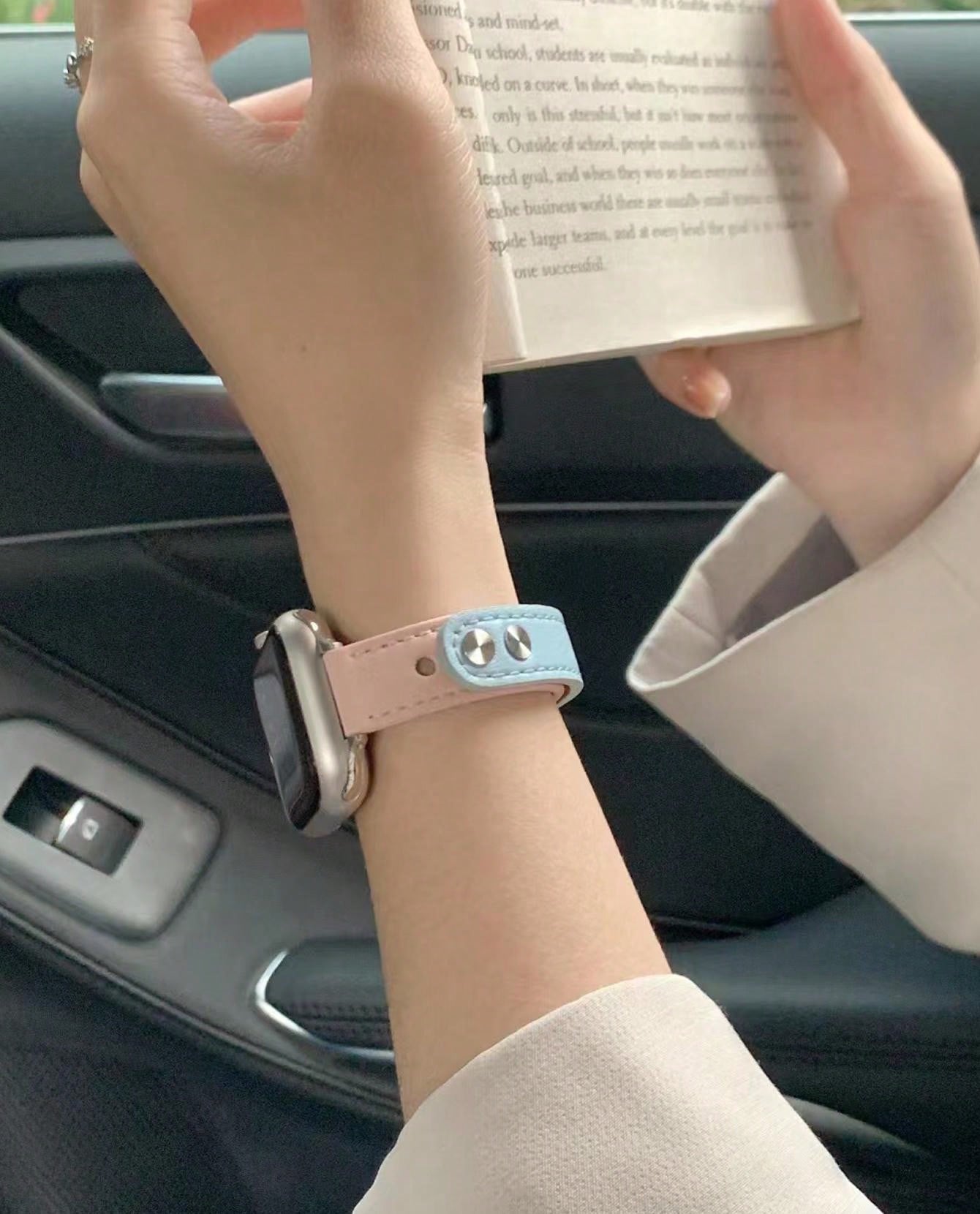 1pc Apple Watch Strap, Minimalist Multicolor Thin Slim Pure Blue & Pink ...