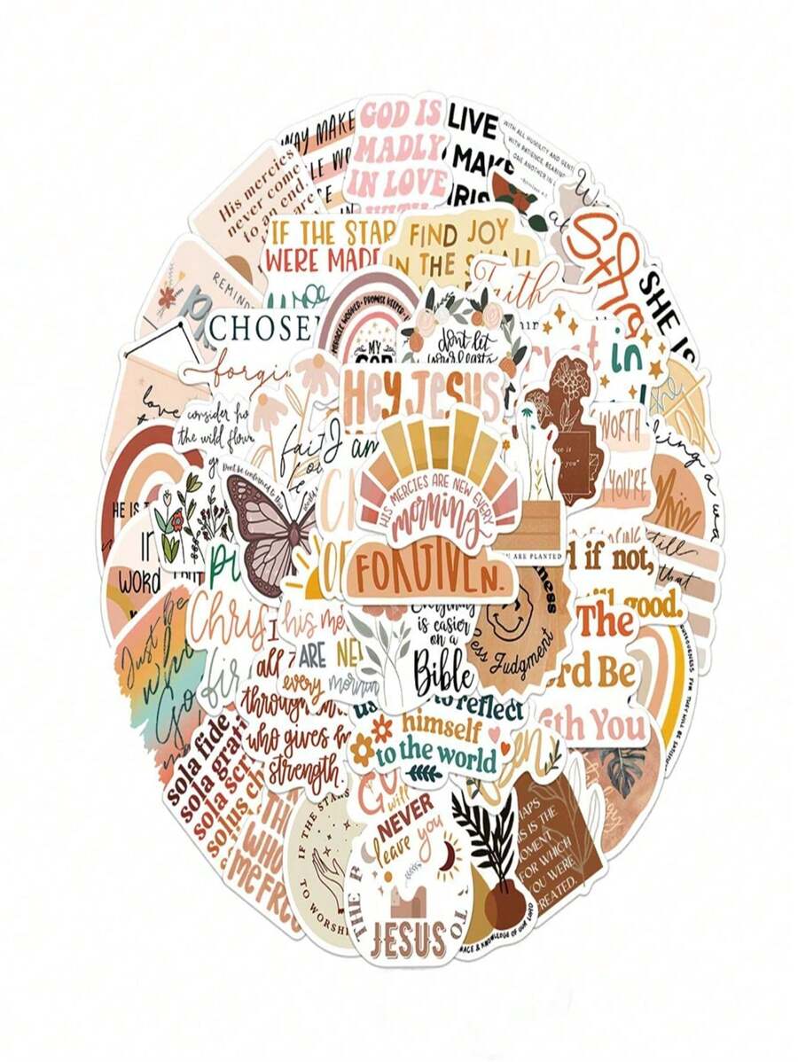50Pcs Inspirational Christian Stickers, Bible Verse Faith Stickers ...