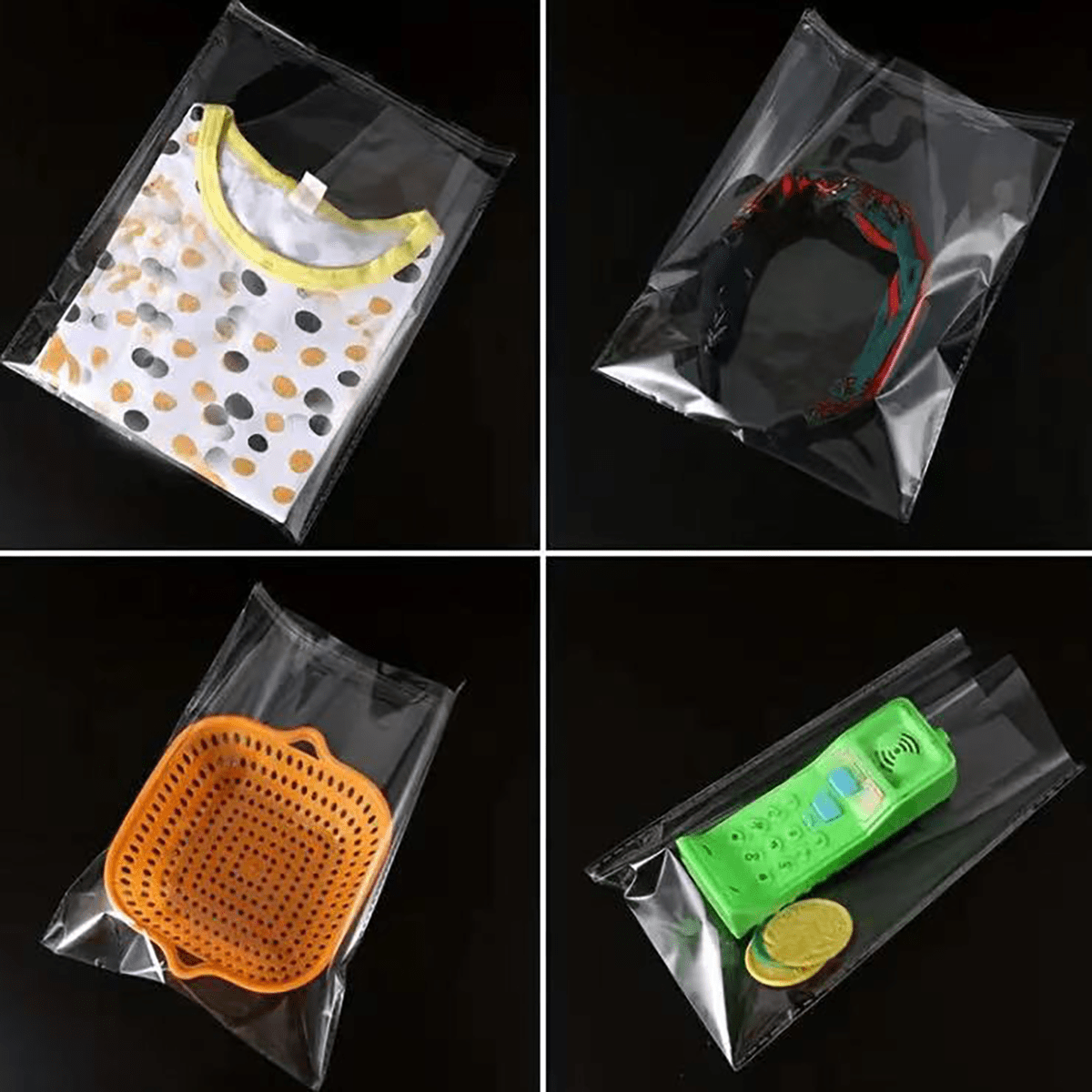 100pcs 20*20cm Clear Self-Sealing Glass Fiber Bag, Transparent ...