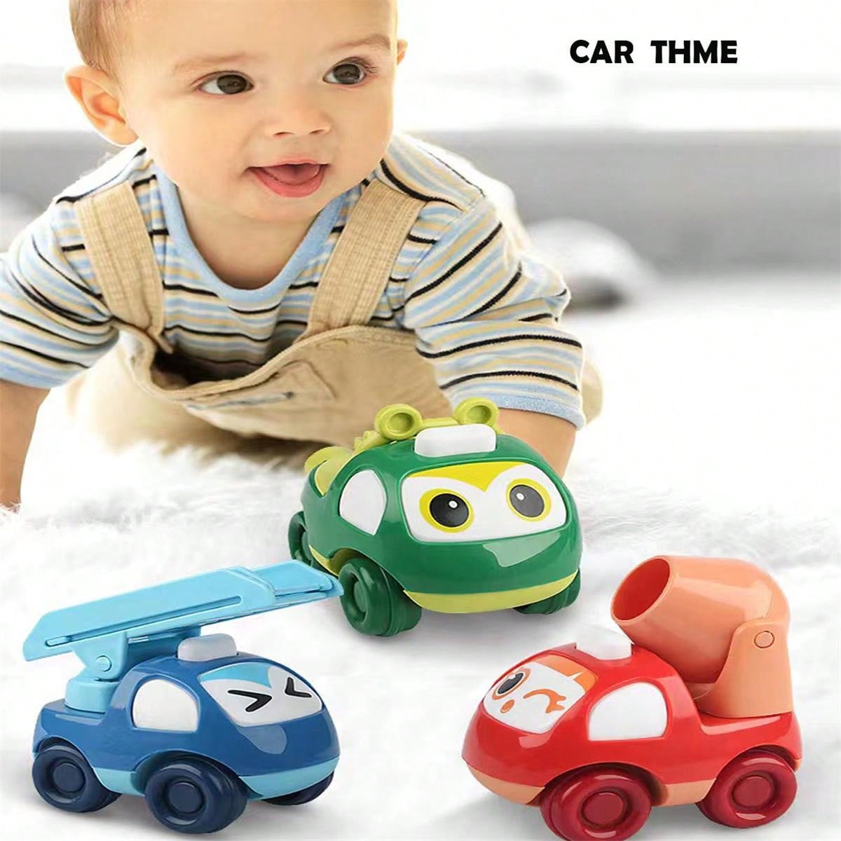 Kids' Mini Cartoon Inertia Driven Toy Vehicle Set - Trailer, Dump Truck ...