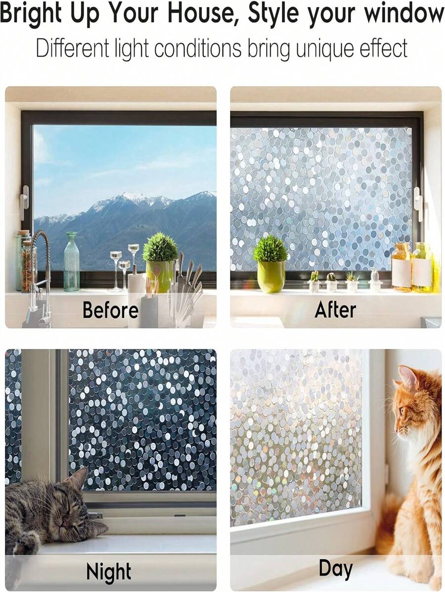 Window Privacy Film Rainbow Window Clings Stained Glass Window Decals ...