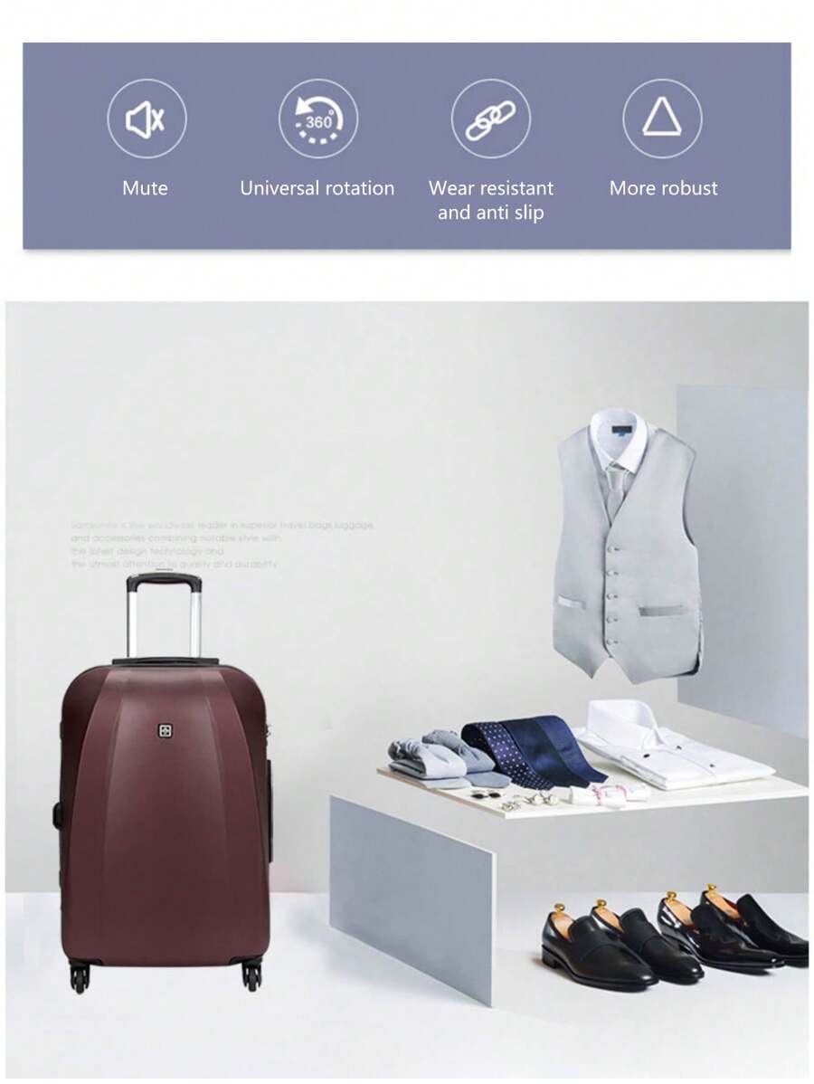 SUISSEWIN 20 Inches Lightweight Wear-Resistant PC Material Luggage ...