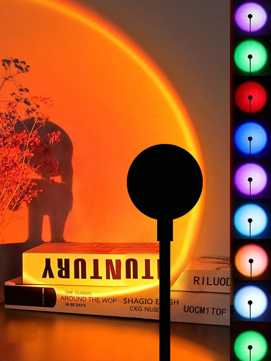 1pc Sunset Projection Lamp, Creative Led Decorative Atmosphere Light ...