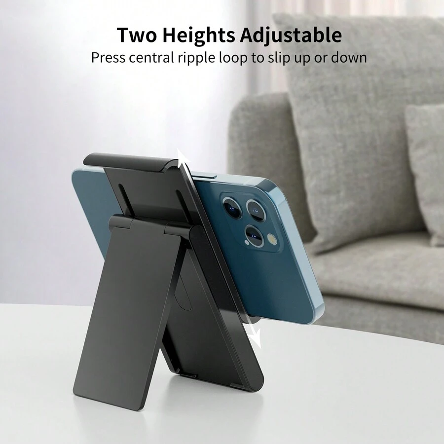 SAIJI Desktop Phone Stand Lightweight Portable Adjustable Black Phone ...