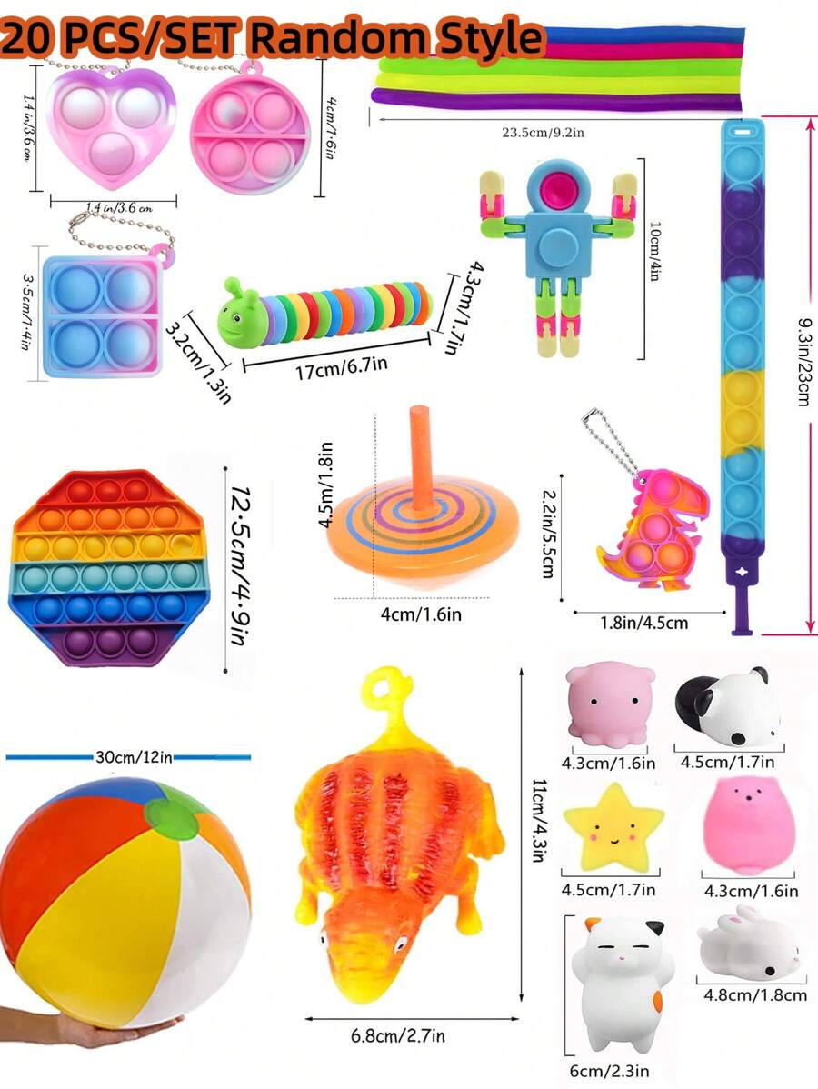 20pcs/Set Random Style Fidget Toy Set For Teenagers Stress Relief ...