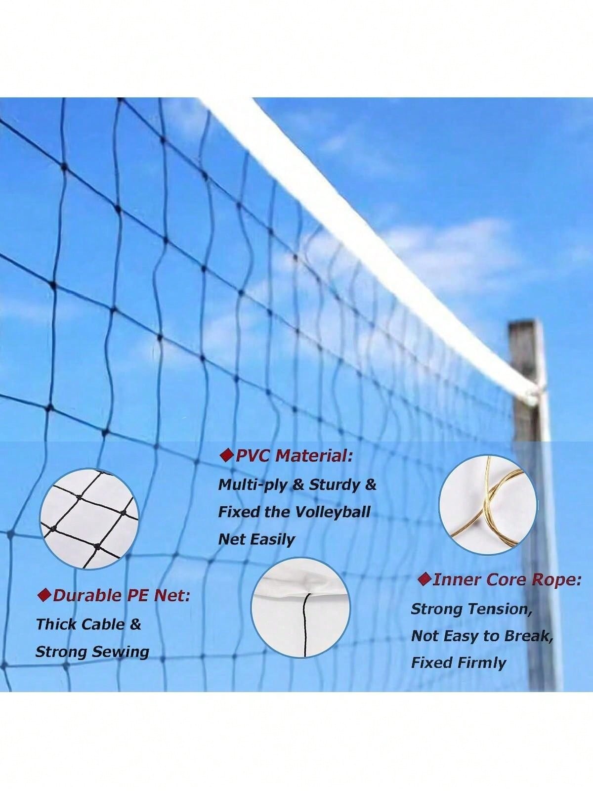 2024 Newest 1Pc Sports Replacement Volleyball Net Volleyball Net ...