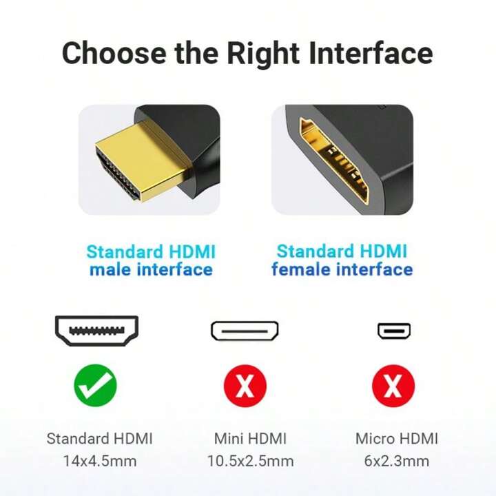 VENTION HDMI Male To HDMI Female Port Savers 90 Degree Up Opposite U ...