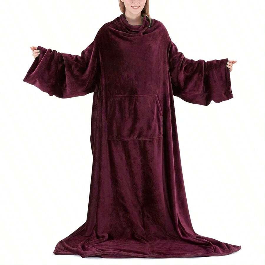 Solid Color Flannel Tv Blanket, Soft And Warm Extra Long Blanket With ...