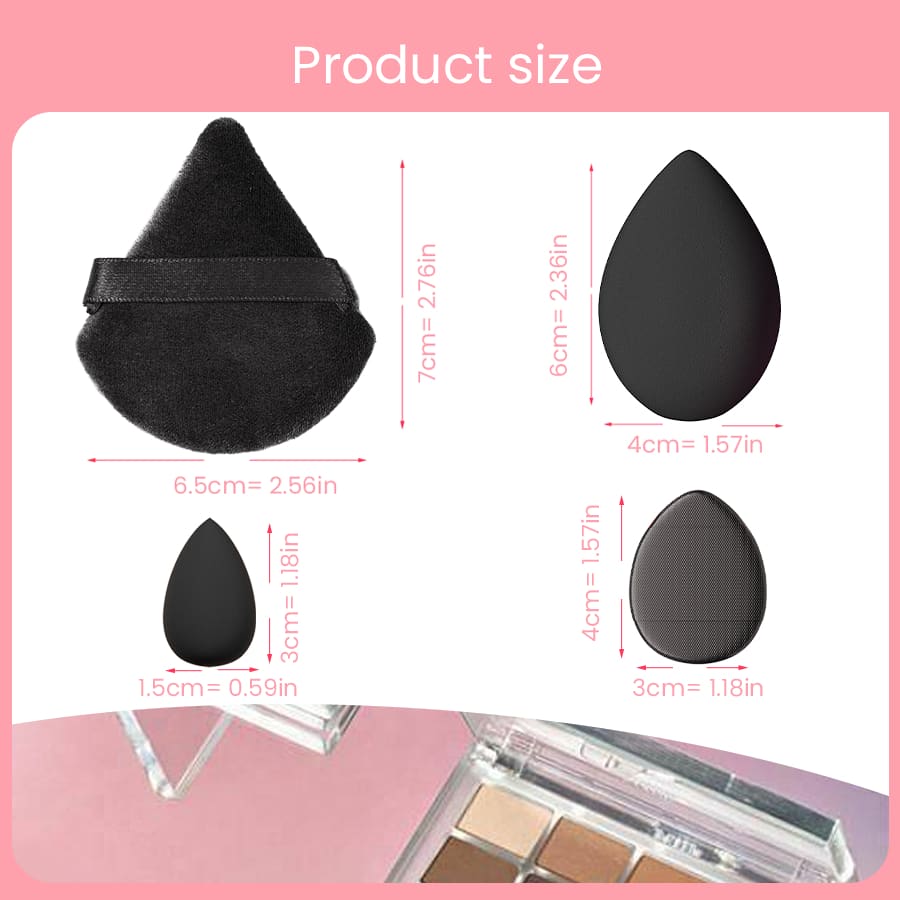 mik&joe 12pcs Makeup Sponge Powder Puff Set With Large, Medium And ...