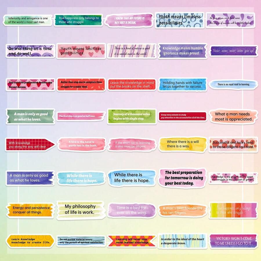 100pcs Motivational Stickers Pack, Positive Affirmation Encouragement ...