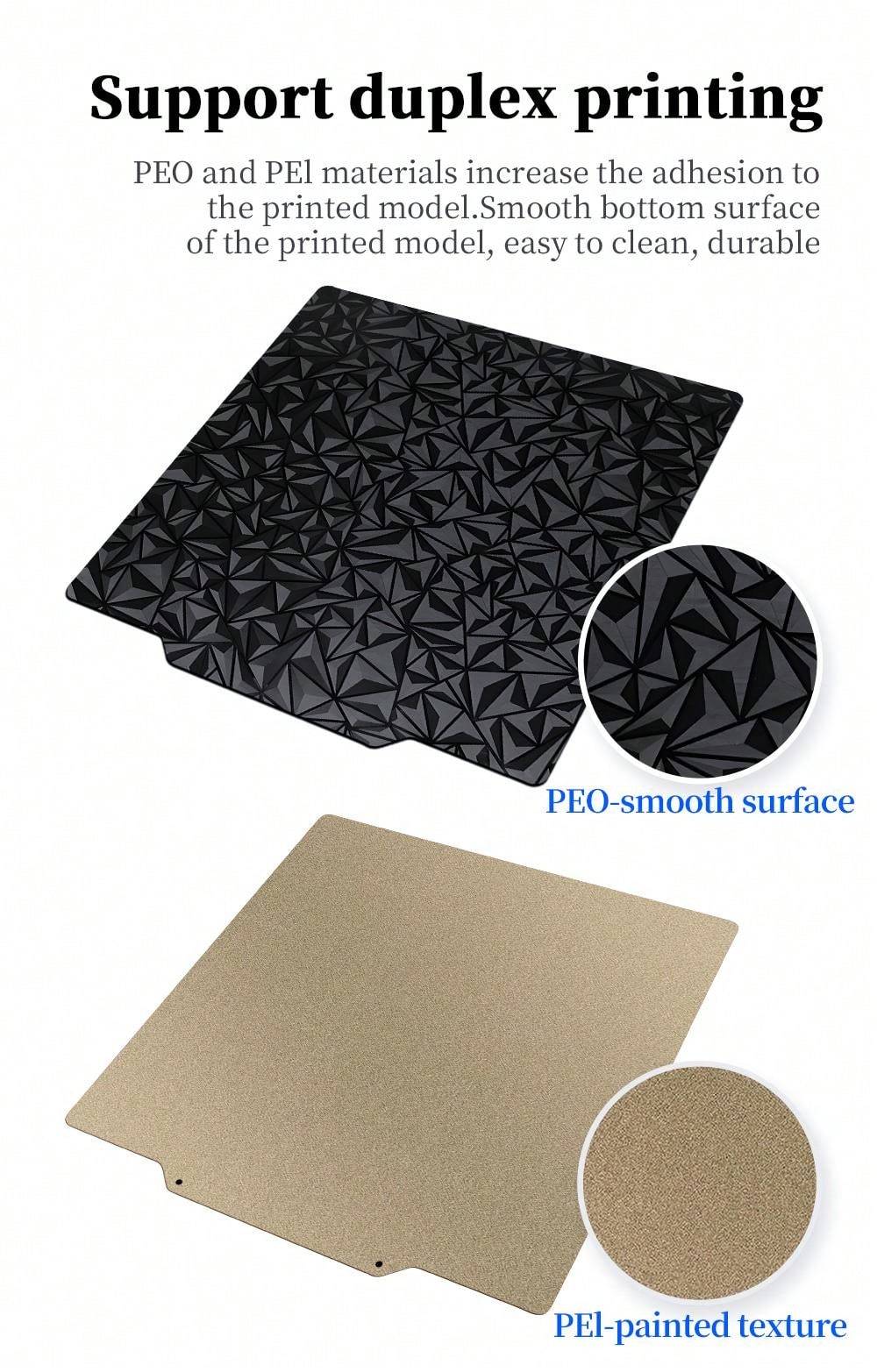 3d Printer Heat Bed With 1pc Smooth Peo And 1pc Textured Pei Build ...