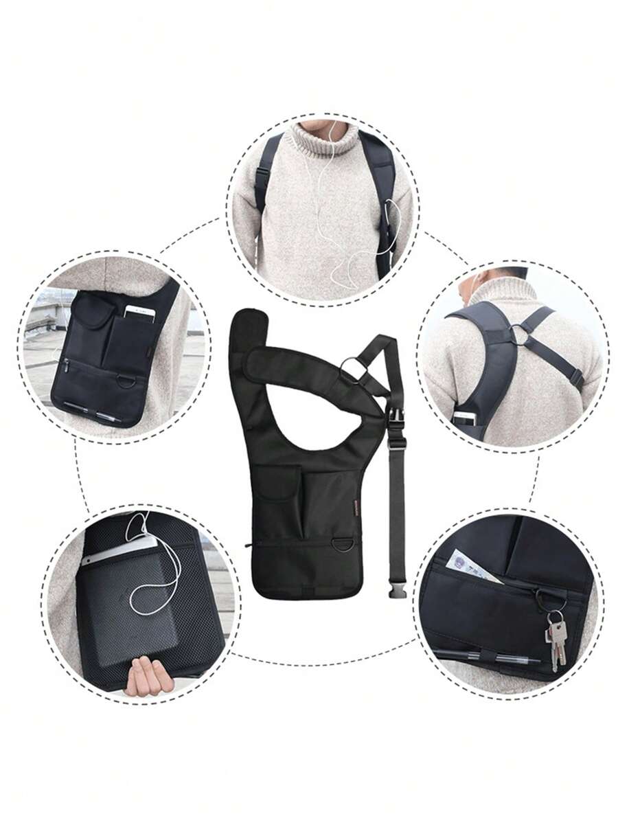 1pc Anti-Theft Underarm Safety Bag, Concealed Shoulder Holster With ...