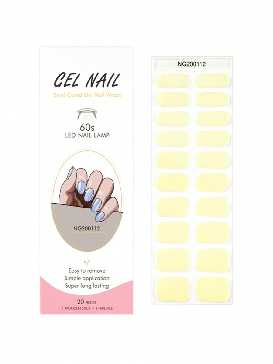 1box Long-Lasting Uv Gel Polish Stickers, 3d Semi-Cured Nail Decals For ...