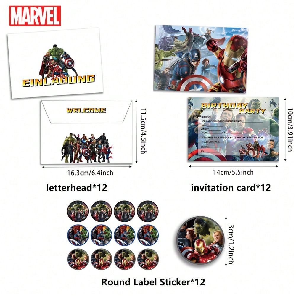 Marvel 12Sets Officially Licensed Avengers Theme Birthday Party ...