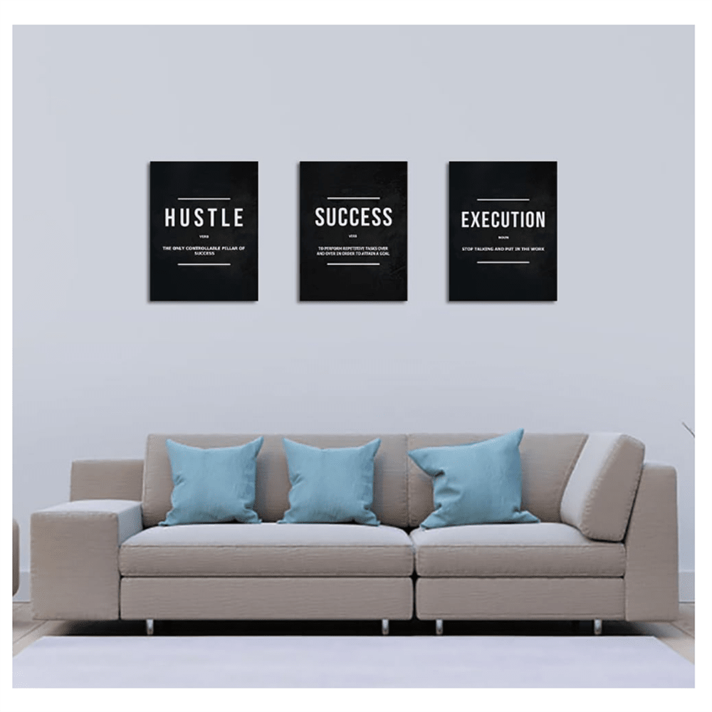 Inspirational Canvas Painting Success Hustle Execution Poster Motivational Wall Art Office Wall ...