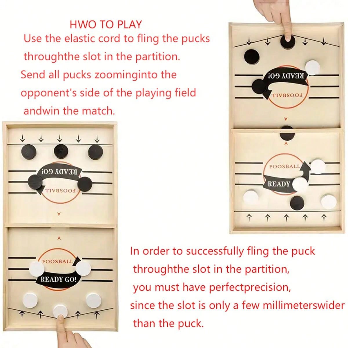 Wooden Desktop Shuffleboard Table Game For Adult Party, Interactive Fun ...