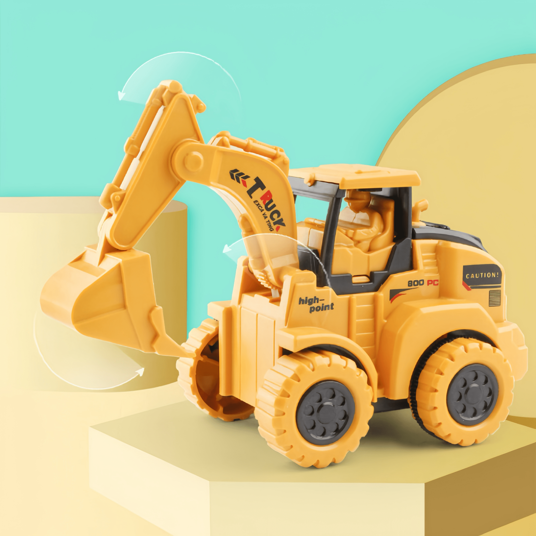 1pc Children'S Pressing Excavator Toy Construction Vehicle, Including ...