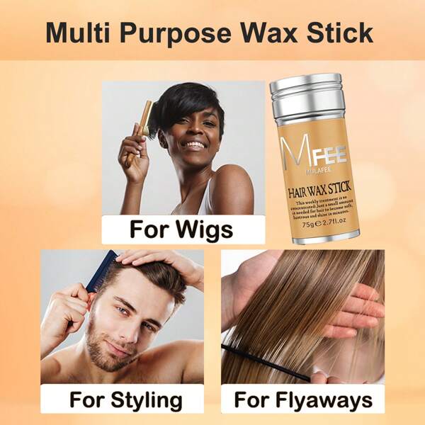 2 Pack Hair Wax Stick With Hair Comb & Hair Clips Set, Wax Stick For ...