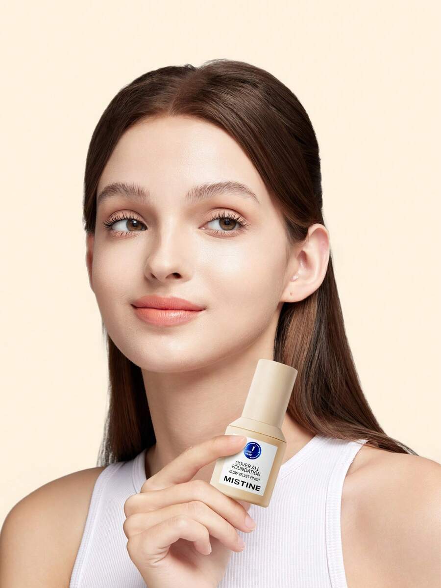 MISTINE Full Coverage Foundation Makeup Dewy Finish For 24H Longwear ...