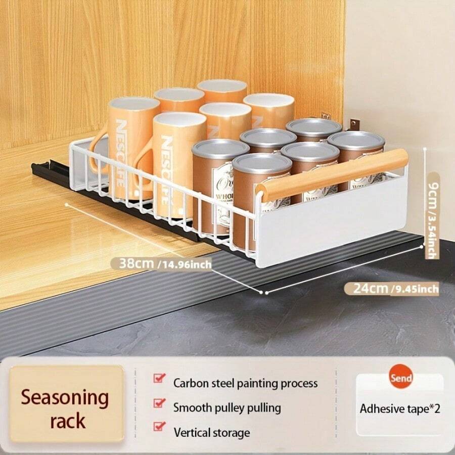 1pc Pull-Out Organizers, Cabinet Drawer Organizer, Under The Sink Pull ...