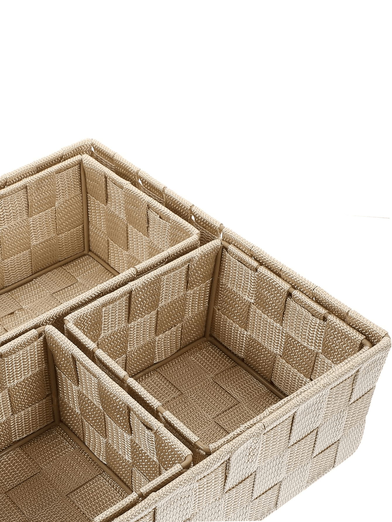 Woven Storage Baskets For Organizing, Small Khaki Baskets Cube Bin ...