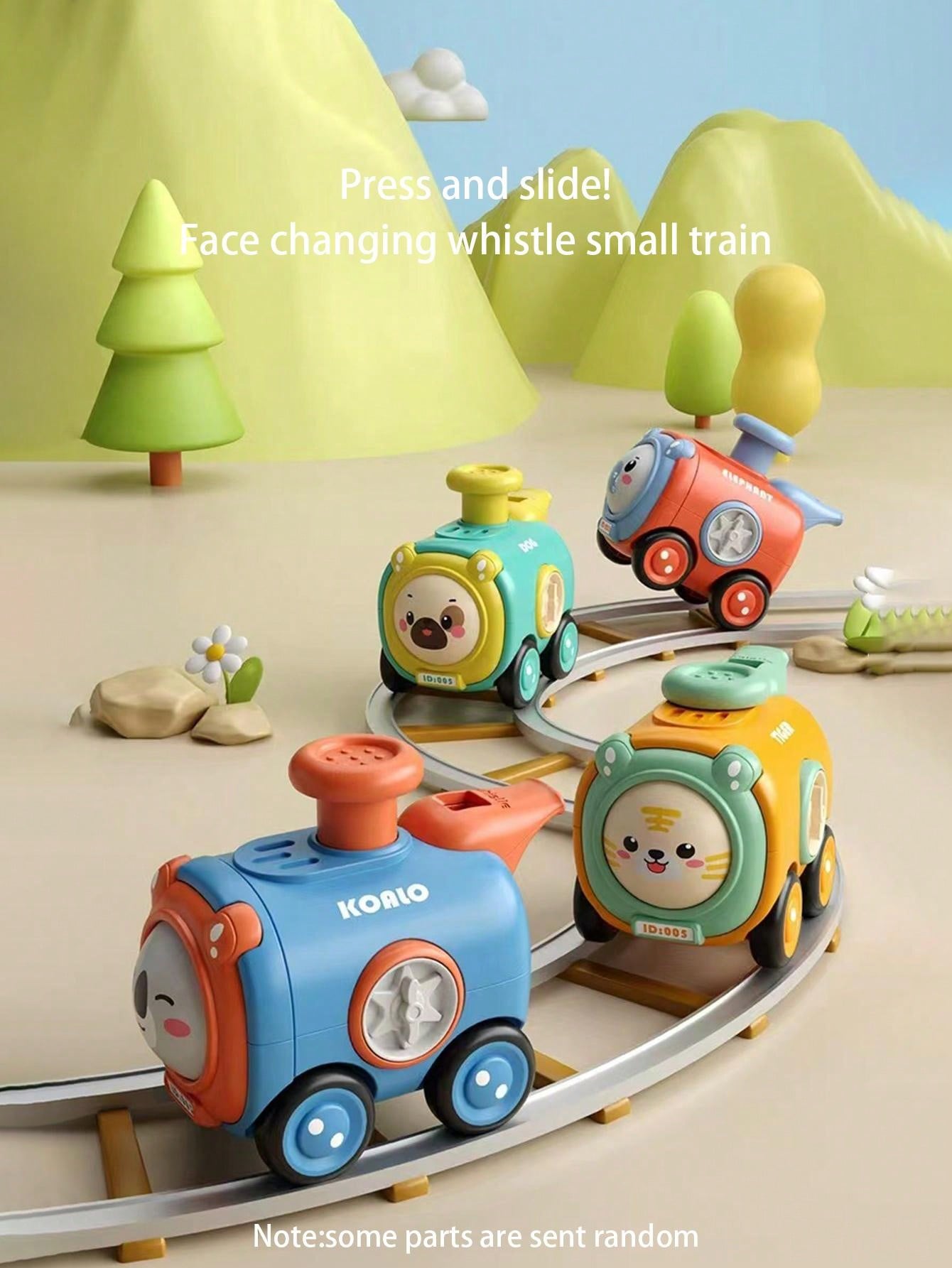 Friction Powered Toy Train With Whistle And Face-Changing Feature ...