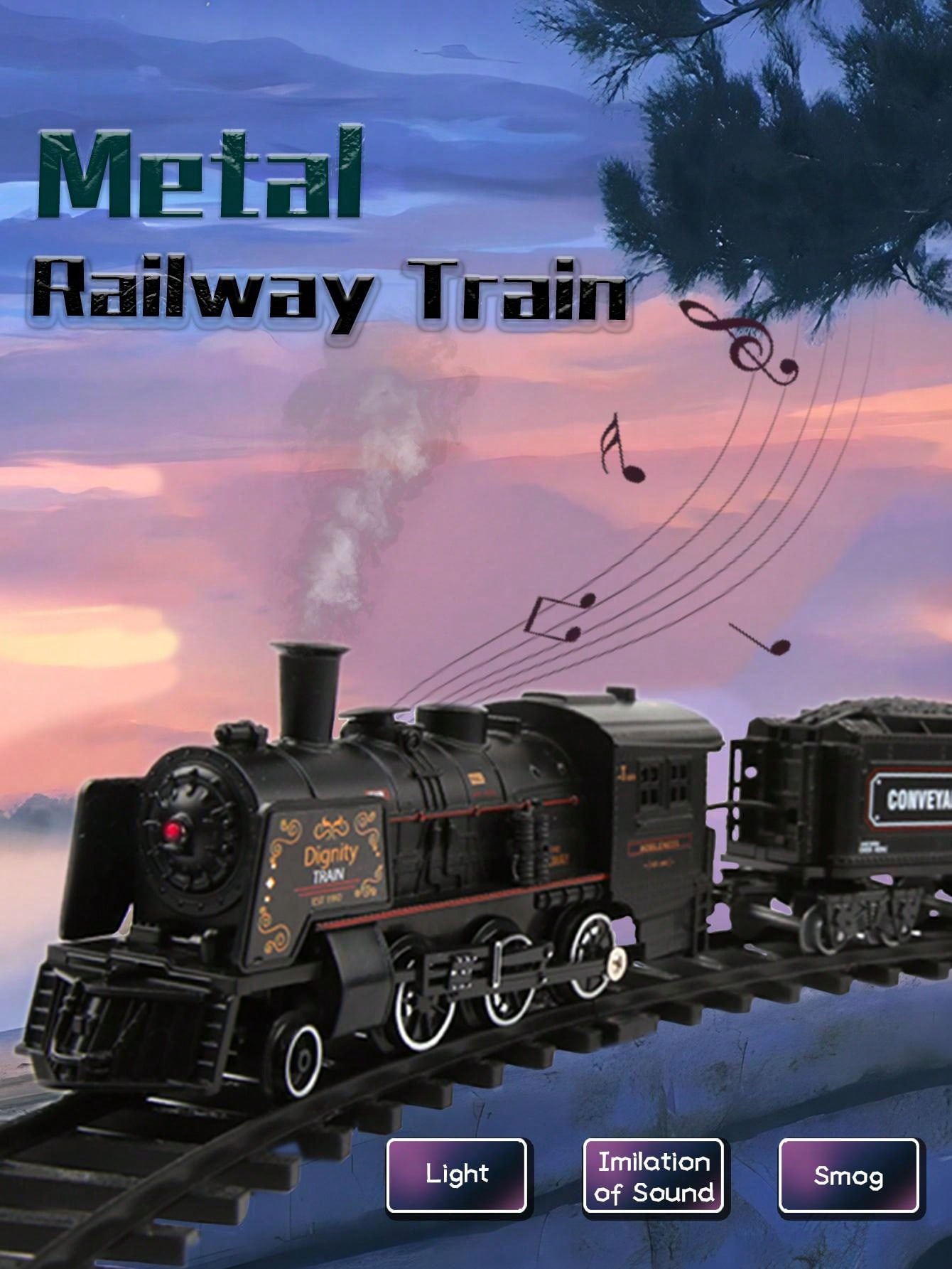 Alloy Train Track Car Add Water And Emit Smoke Toy Metal Material Train ...