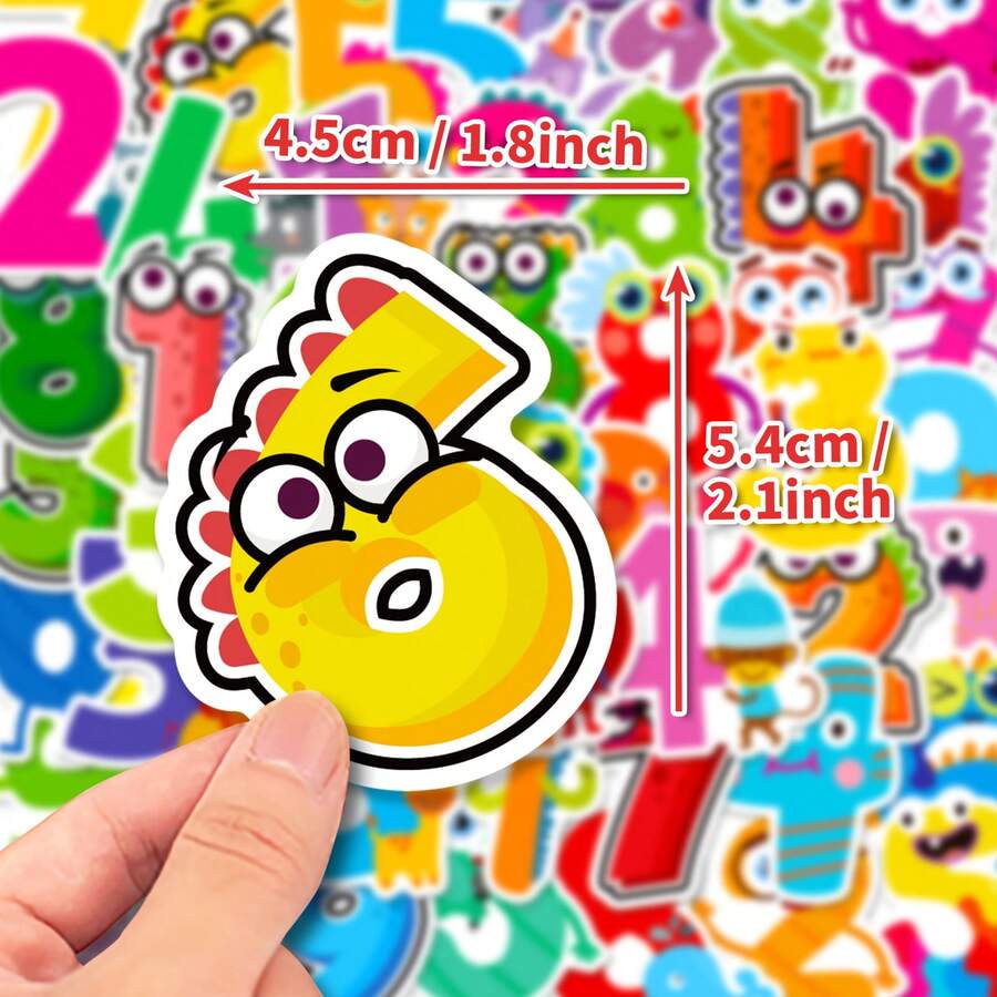 100pcs Number Stickers For Water Bottles, Cute Animal Numbers Stickers ...