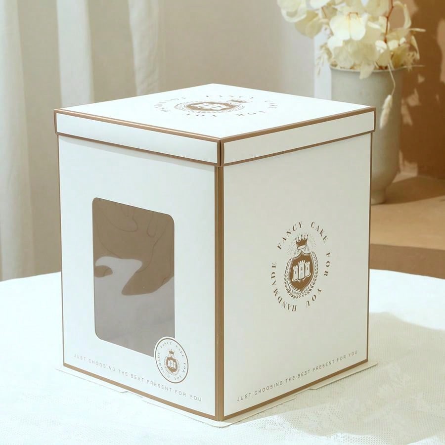5pcs 8-Inch Tall Cake Box With Window, Simple Baking Party Birthday ...