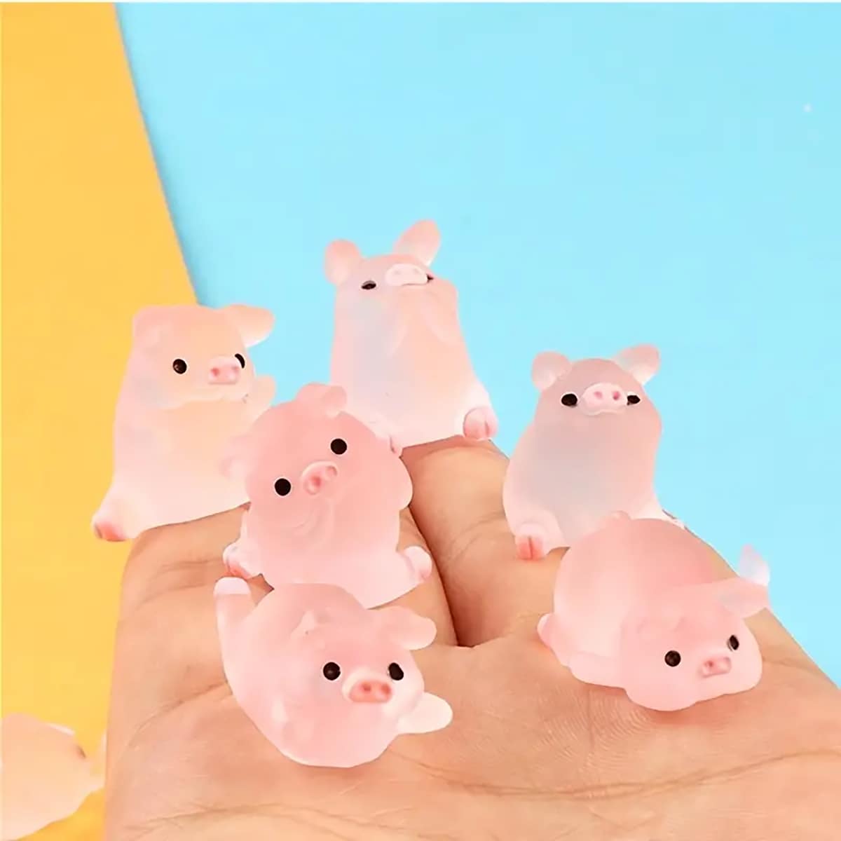 6Pcs/Set Mini Resin Luminous Pigs - Perfect For DIY Birthday Party ...