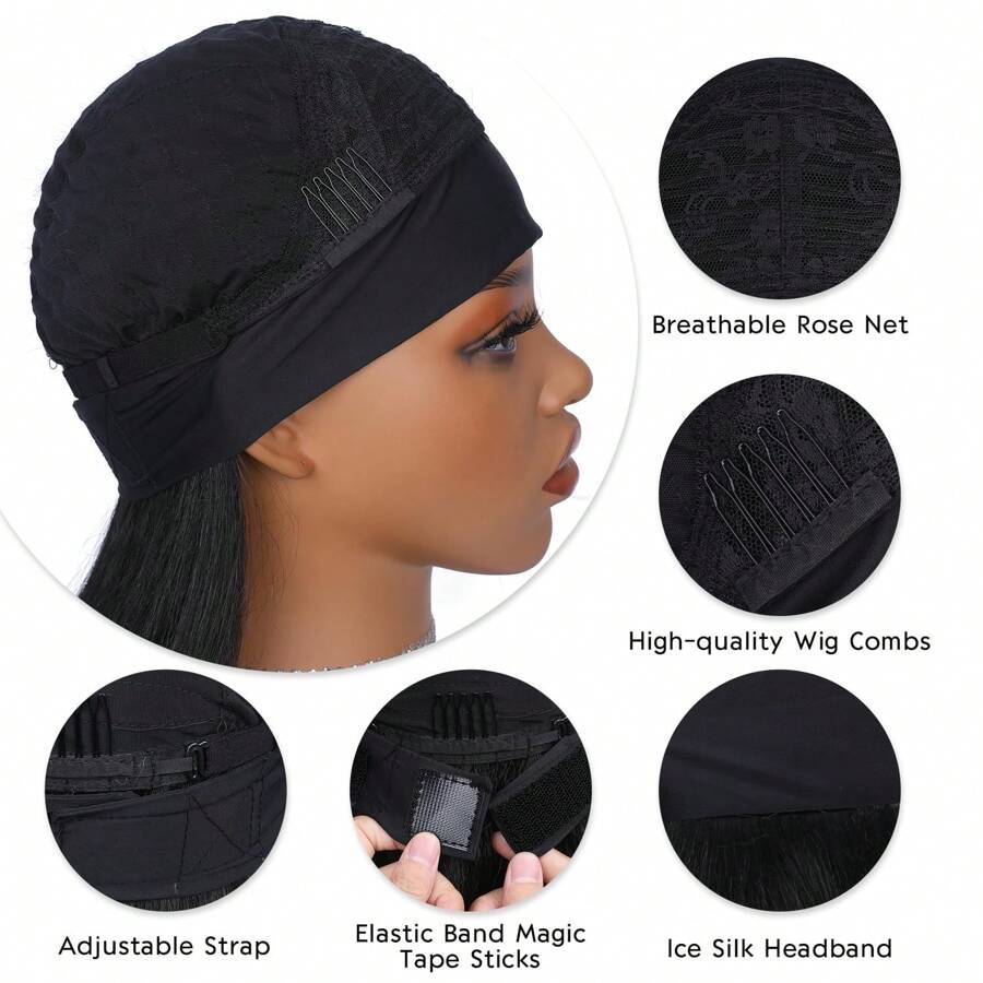 14 بوصة شعر رأس العصابة المستقيم الكينكي للنساء، شعر مستقيم ياكي ستريت ...