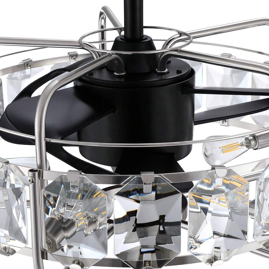 Parrot Uncle Ceiling Fan With Lights And Remote Crystal Chandelier ...